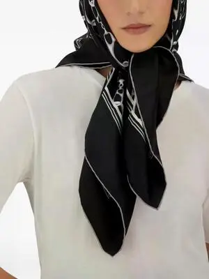 Herno Graphic-print Scarf - Black