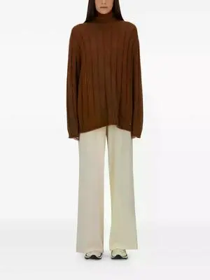 Herno Ribbed-knit Roll Neck Sweater - Brown