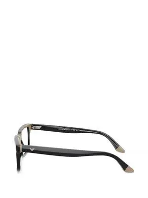 Emporio Armani Rectangle Frame Glasses - Black