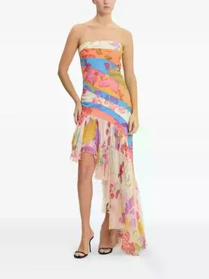 DONDE ESTEBAN Flores Strapless Asymmetric Dress - Neutrals