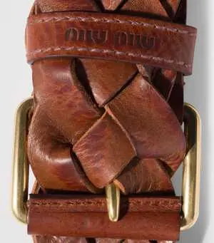 Miu Miu Woven Leather Belt