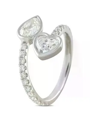 LB EXCLUSIVE 18k White Gold Bypass Diamond Ring