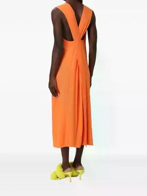 Moschino V-neck Sleeveless Midi Dress