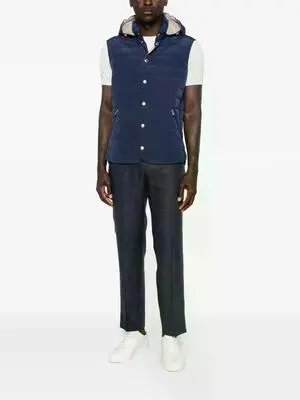 Brunello Cucinelli Hooded Padded Gilet - Blue