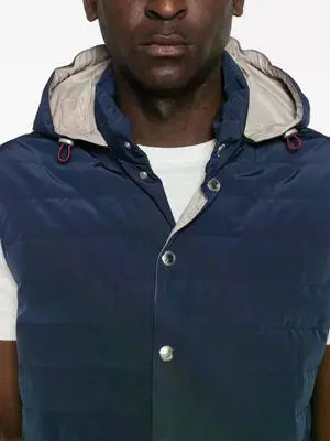 Brunello Cucinelli Hooded Padded Gilet - Blue
