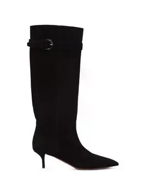 Alala Buckle-strap Knee-high Boots - Black