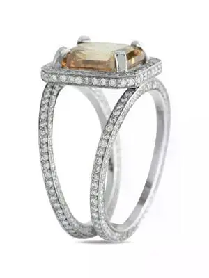 LB EXCLUSIVE Platinum Diamond Split Ring