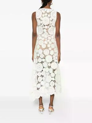 SELF-PORTRAIT Floral-motif Crochet-knit Dress