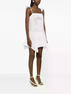 SELF-PORTRAIT Embroidered Lace Trim Mini Dress