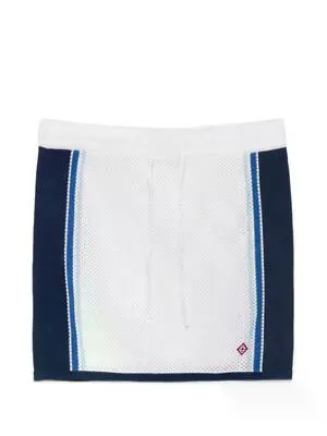 Casablanca Drawstring Mesh Mini Skirt - White
