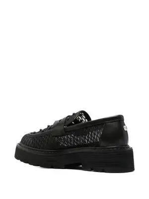 CULT Embellished Leather And Mesh Loafers