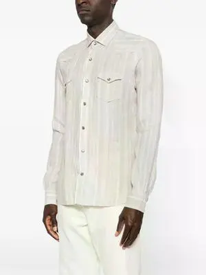 BARBA NAPOLI Striped Flap-pockets Shirt