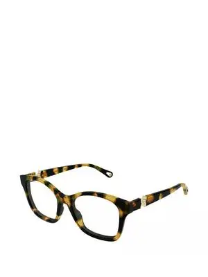 Chloé Havana Geometric Eyeglasses