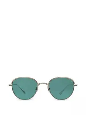 Garrett Leight Wells Round Frame Sunglasses - Silver