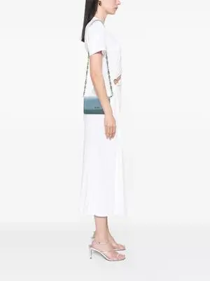 Prada 2013-2026 Saffiano Lux Wallet On Chain Crossbody Bag - Blue