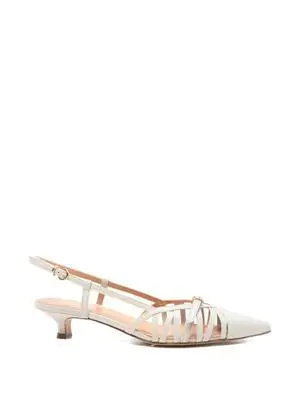 THE SELLER Slingback Leather Pumps With Buckle Detail - Neutrals