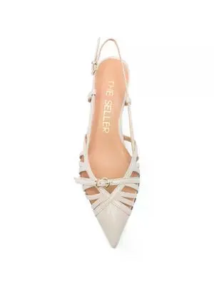 THE SELLER Slingback Leather Pumps With Buckle Detail