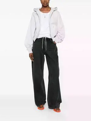 Alexander Wang Logo-patch Denim Balloon Joggers - Black