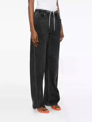 Alexander Wang Logo-patch Denim Balloon Joggers - Black