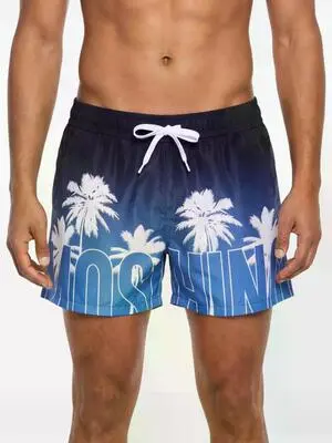Moschino Palm-tree Print Swim Short - Blue