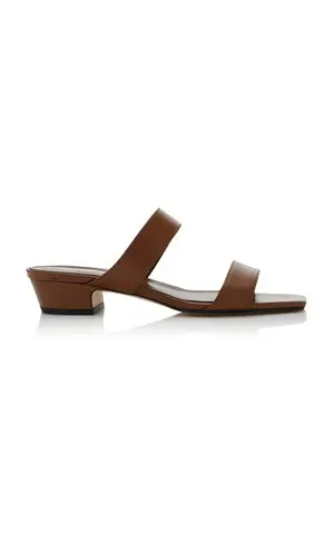 AeydĒ Kemi Nappa Leather Block Heel Sandals - Brown