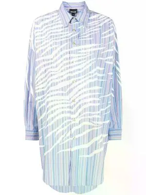 Just Cavalli Tiger Print Long Sleeve Shirt - Blue