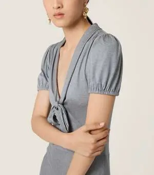 Miu Miu Silk Jersey Midi Dress