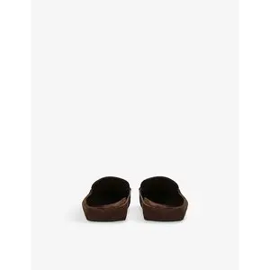 VINNY'S Donnie Suede Mules - Dark Brown