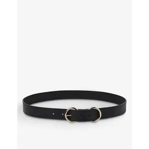 Whistles Double-ring Leather Belt - Black