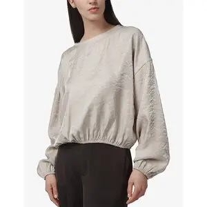 LEEM Round Neck Woven Top With Elasticated Hem