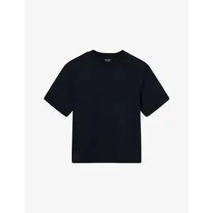 Whistles Short-sleeved Round-neck Cotton-jersey T-shirt - Navy
