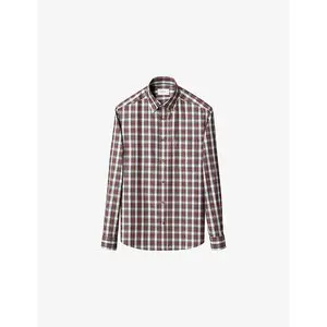 Eton Checked Casual-fit Cotton-twill Shirt - Red