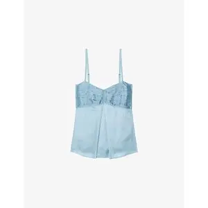 Zadig&Voltaire Cippie V-neck Satin Top - Sky