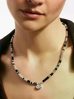 John Hardy Sterling Diamond And Onyx Pendant Necklace - Silver