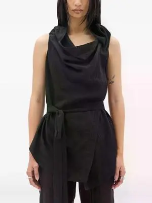 ANN DEMEULEMEESTER Sleeveless Cowl Neck Belted Top
