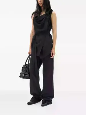 ANN DEMEULEMEESTER Sleeveless Cowl Neck Belted Top