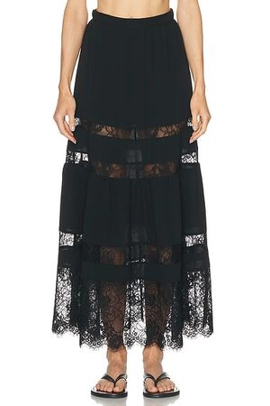 FLEUR DU MAL Adeline Maxi Skirt - Black