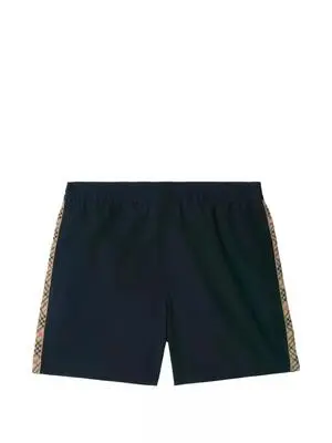Burberry Check Trim Swim Shorts - Blue