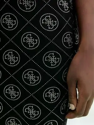 Guess Logo Embellished Knit Skirt - Black