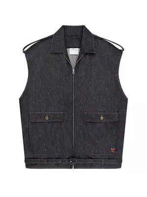 COURREGES Sleeveless Denim Bomber Jacket - Blue