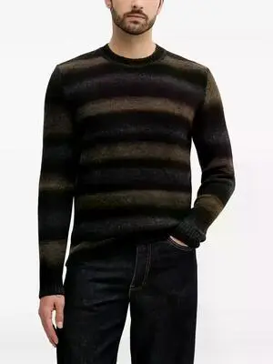 BENETTON Striped Knitwear Pullover - Black