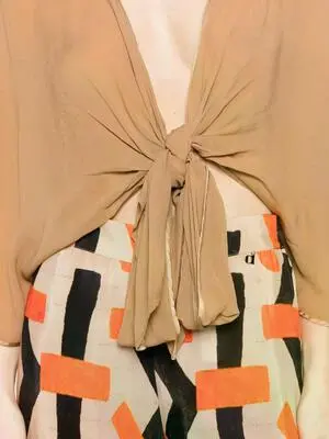 Dixie Tie-front Top - Neutrals
