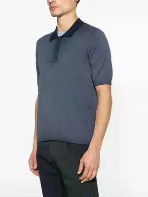 AROVESCIO Button Polo Shirt - Blue