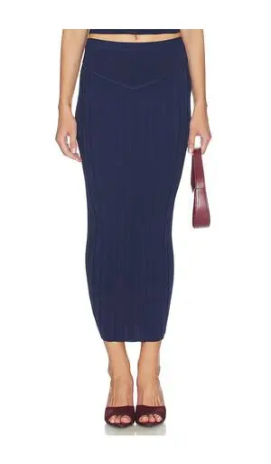 FLEUR DU MAL Three Way Rib Skirt - Navy