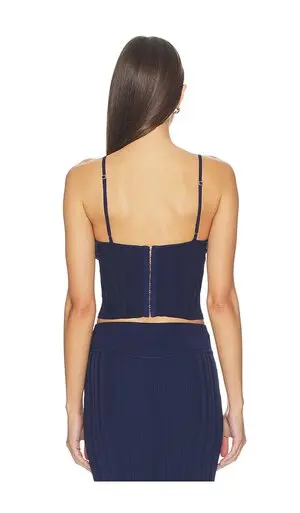 FLEUR DU MAL Rib Darted Cami Top - Navy