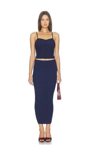 FLEUR DU MAL Rib Darted Cami Top - Navy