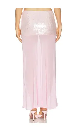 RUNAWAY THE LABEL Adeluna Sheer Bottom Maxi Skirt