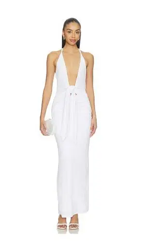 Superdown Nebula Maxi Dress - White