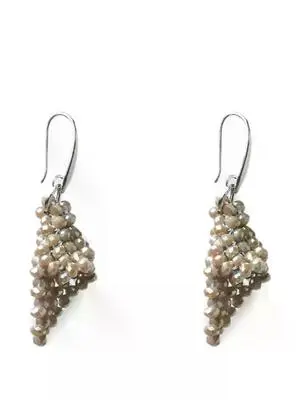 Peserico Beaded Tassel Earrings - Silver