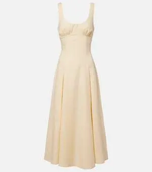 Faithfull The Brand Esme Linen Midi Dress - Yellow